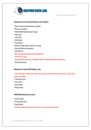 DFL Hitachi HDD Firmware Repair Tool Datasheet 2019 | PDF
