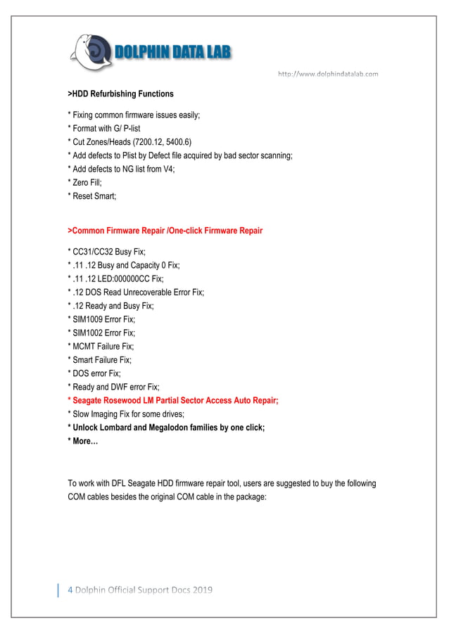 DFL Seagate HDD Firmware Repair Tool Datasheet 2019. | PDF | Computer ...