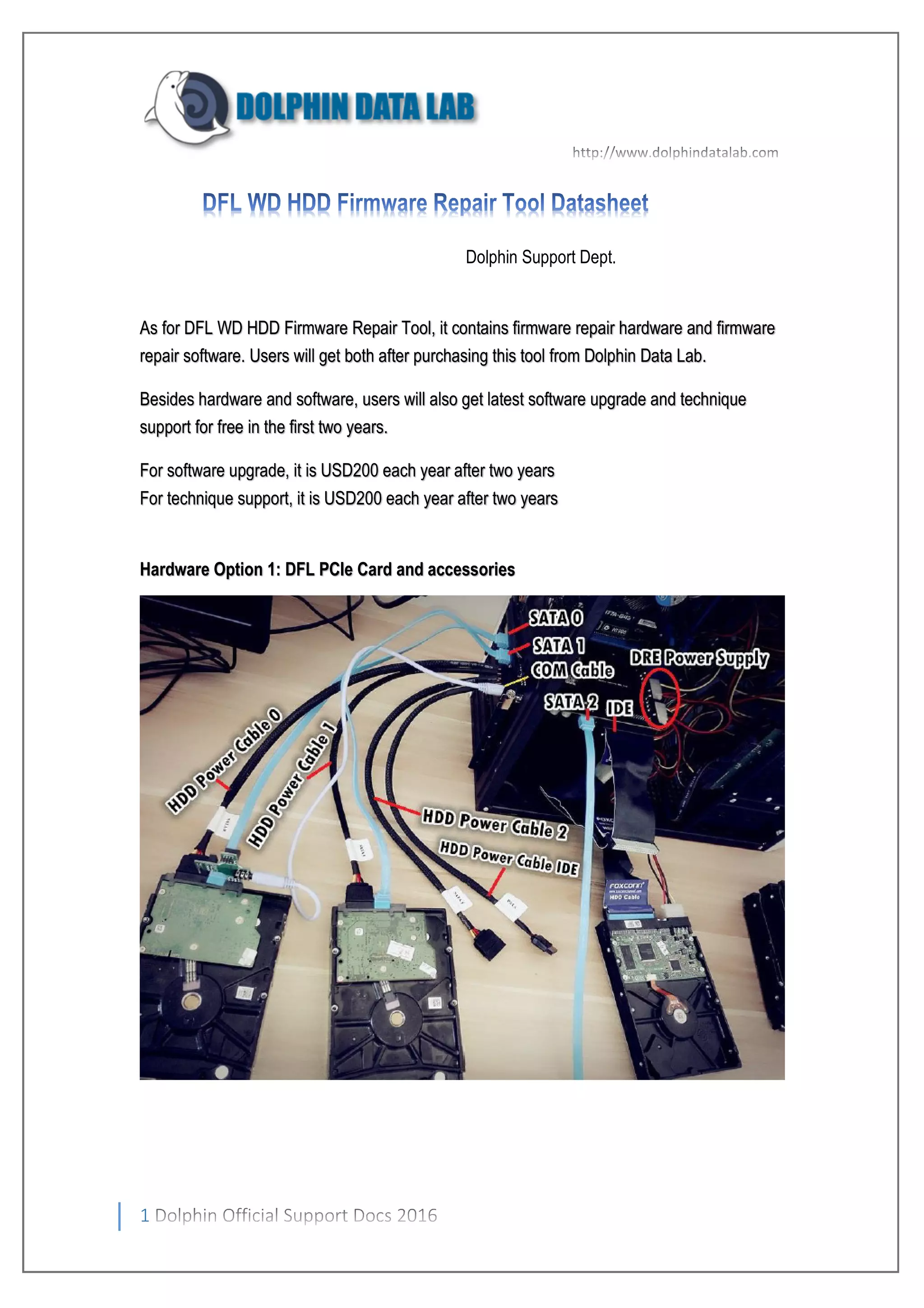DFL wd hdd firmware repair tool datasheet 2019 | PDF