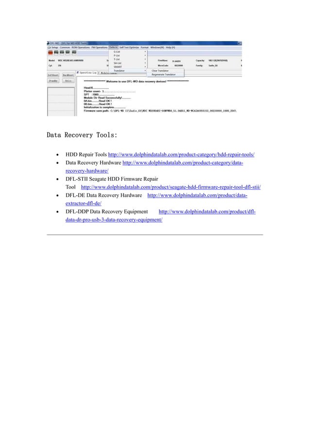Dfl wdii new hdd repair feature-fixing translator damage | PDF