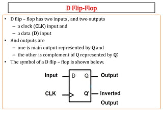 D flip flop in Digital electronics | PPTX