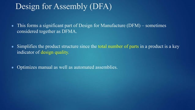 Dfma | PPTX | Mechanical and Industrial Engineering Industry | Industries