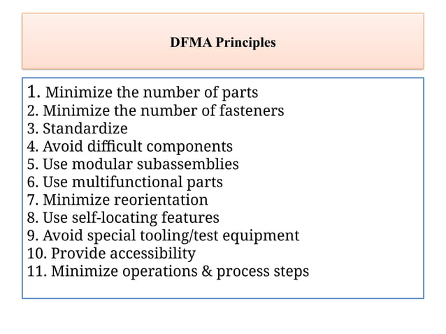 Design for Manufacturing and Assembly (DFMA) Part -II.pptx