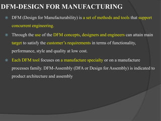 Dfma as the tool for concurrent engineering | PPTX