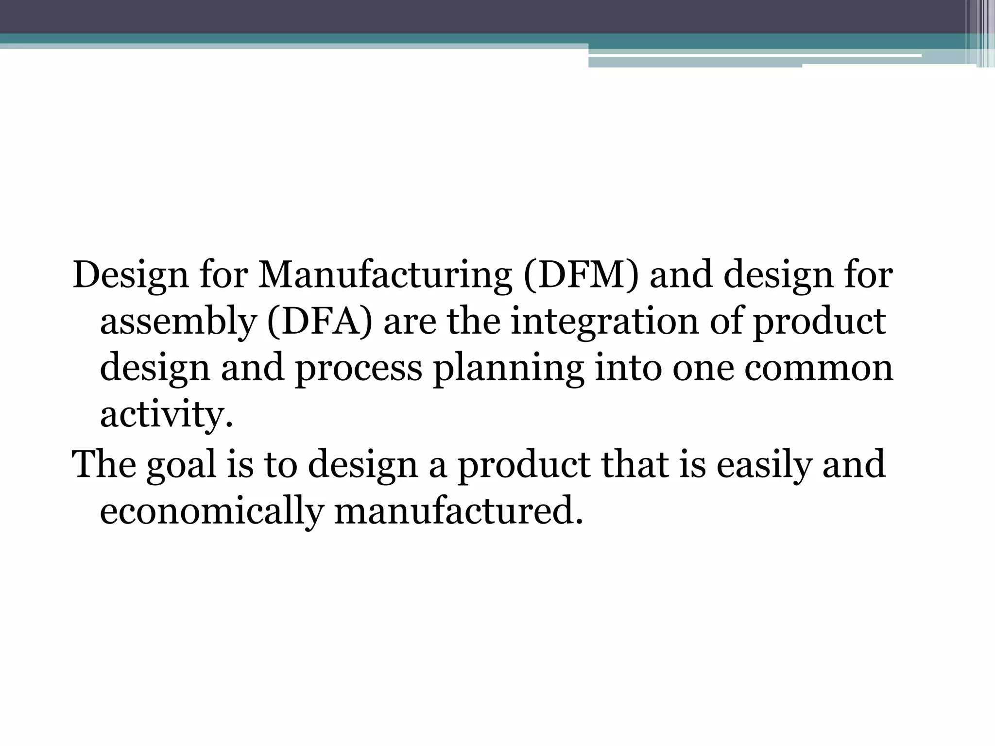 DFMA design for manufacturing and assembly | PPTX