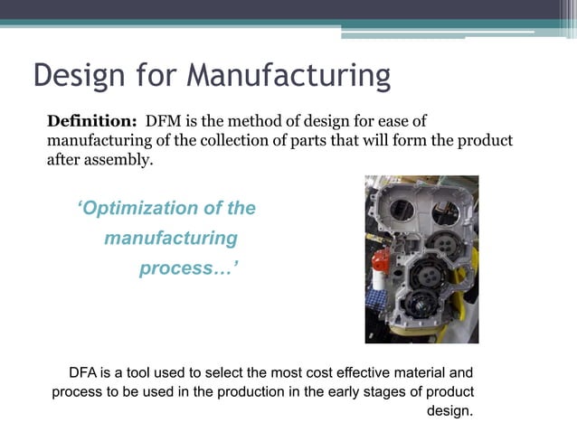 DFMA design for manufacturing and assembly | PPTX | Mechanical and Industrial Engineering ...