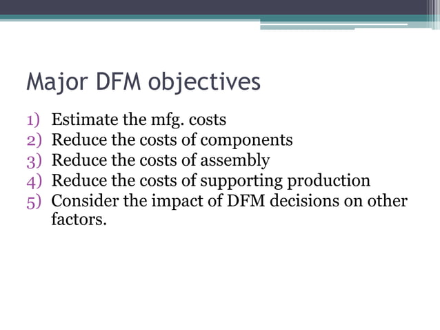 DFMA design for manufacturing and assembly | PPTX | Mechanical and Industrial Engineering ...