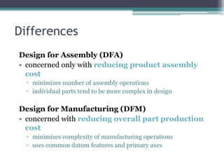 DFMA design for manufacturing and assembly | PPTX
