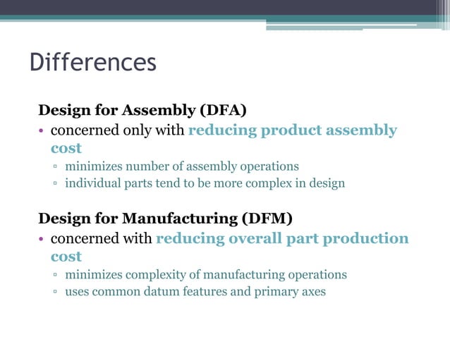 DFMA design for manufacturing and assembly | PPTX | Mechanical and ...