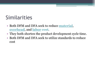 DFMA design for manufacturing and assembly | PPTX