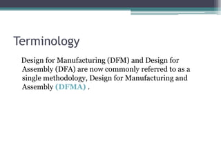 DFMA design for manufacturing and assembly | PPTX