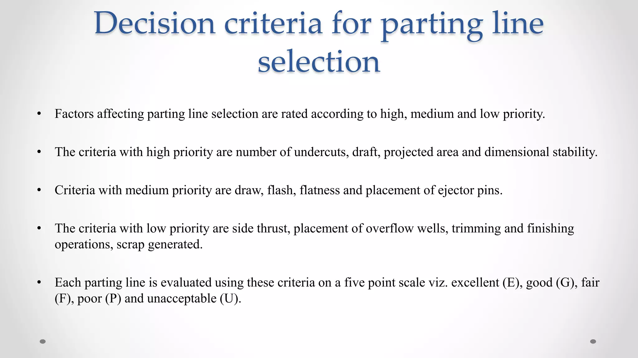 Design of castings and selection of the parting line | PPTX