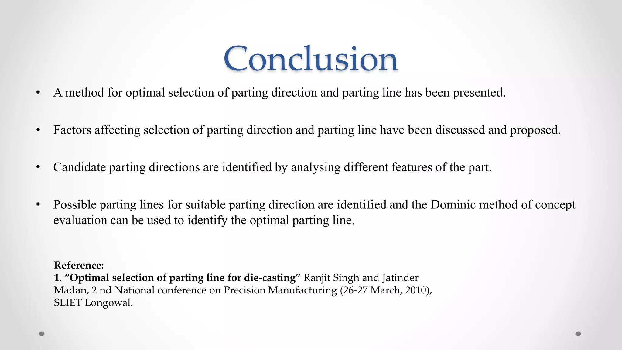 Design of castings and selection of the parting line | PPTX