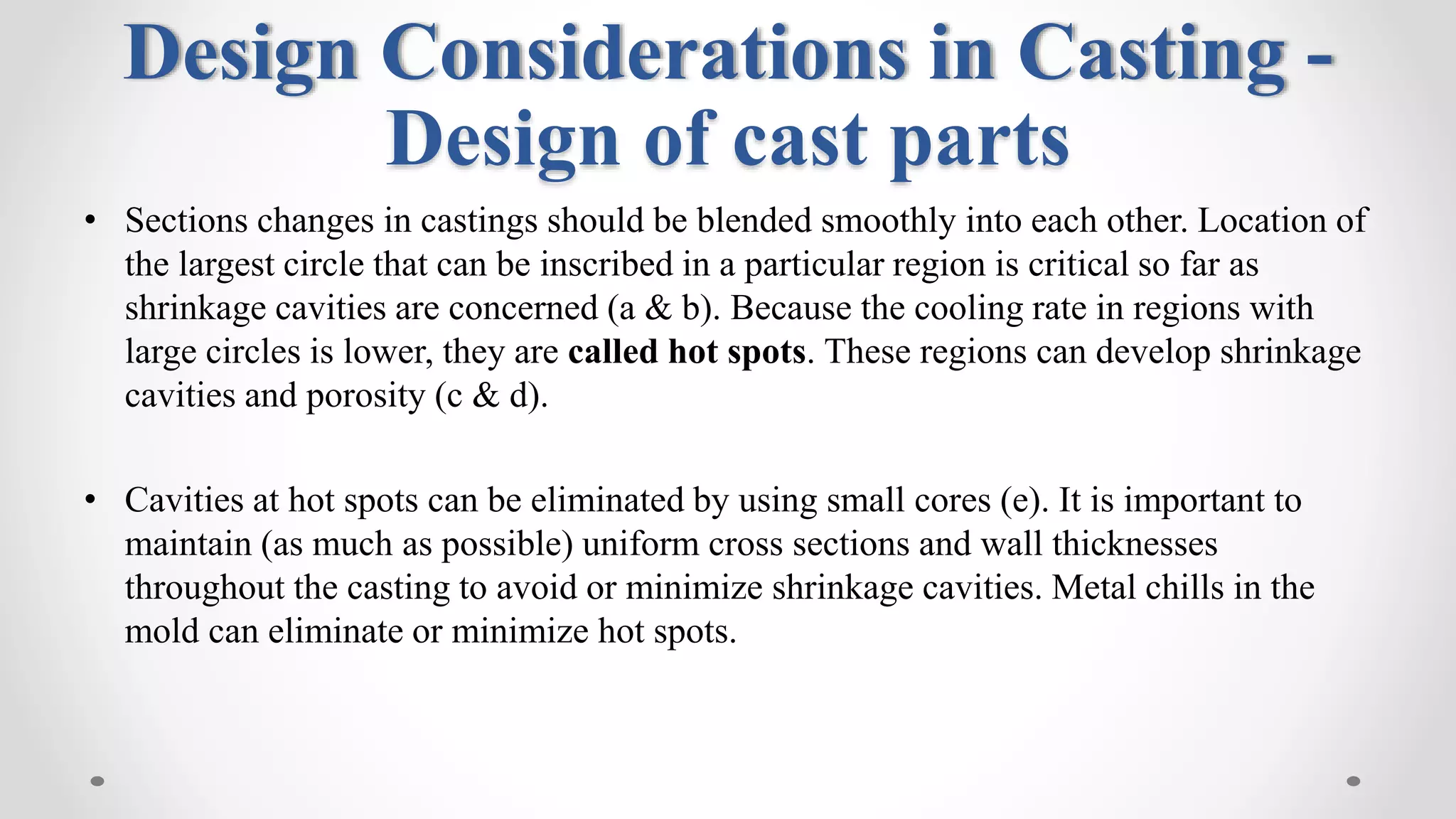 Design of castings and selection of the parting line | PPTX