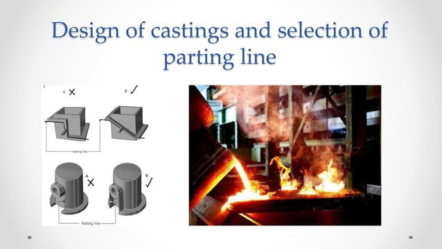 Design of castings and selection of the parting line | PPTX | Track and ...