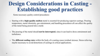 Design of castings and selection of the parting line | PPTX