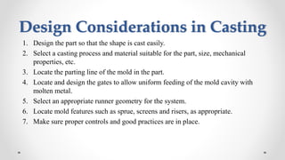 Design of castings and selection of the parting line | PPTX