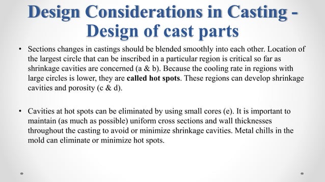 Design of castings and selection of the parting line | PPTX | Track and ...