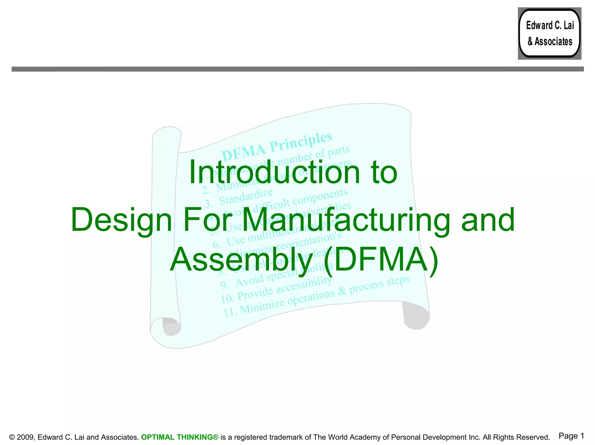 Design for Manufacturing and Assembly | PDF