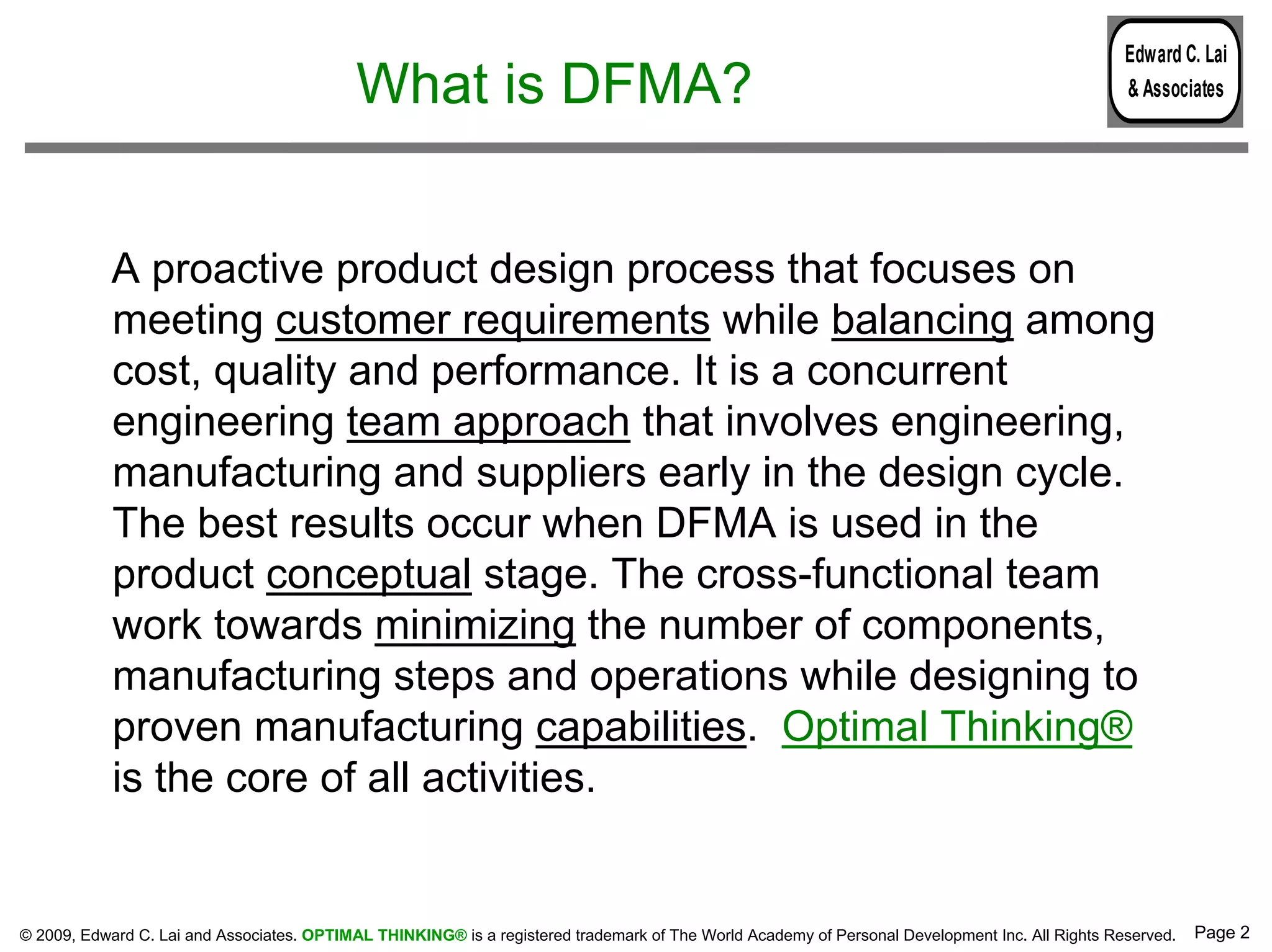 Design for Manufacturing and Assembly | PDF