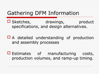 Design for Manufacturing (DFM) & Design for Assembly(DFA) | PPT
