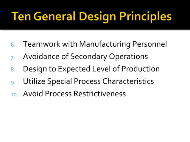 DFM Design Principles | PPT