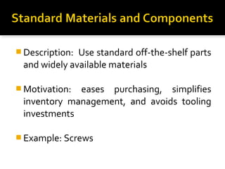 DFM Design Principles | PPT
