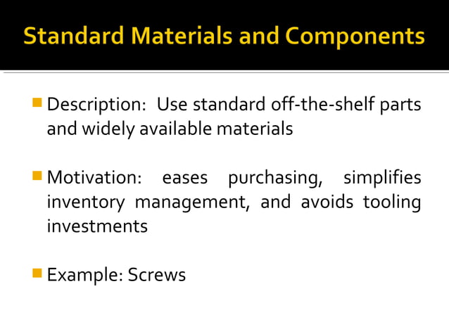 DFM Design Principles | PPT