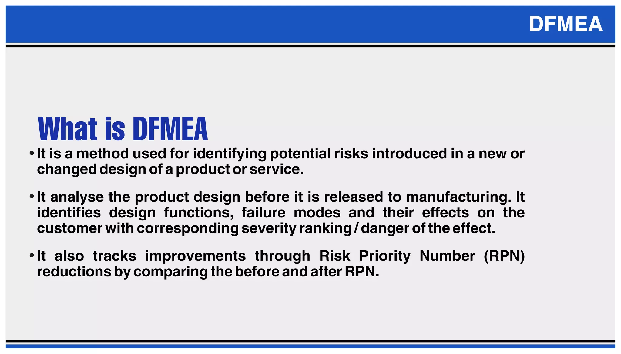 PPT ON DESIGN FAILURE MODE AND EFFECT ANALYSIS (DFMEA) | PDF
