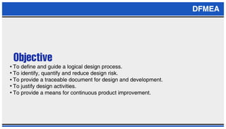 PPT ON DESIGN FAILURE MODE AND EFFECT ANALYSIS (DFMEA) | PDF