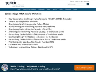DFMEA Training, Design FMEA Training | PPTX