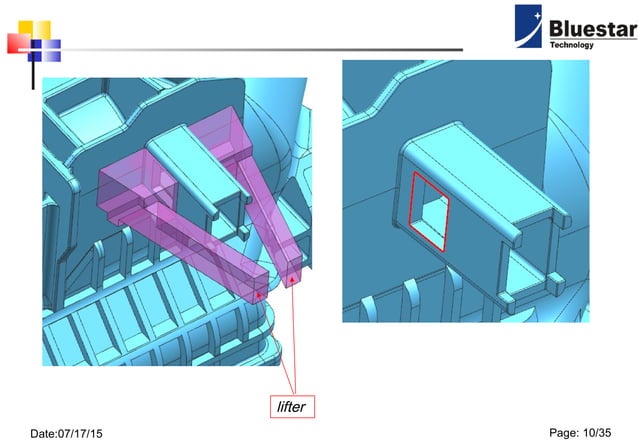 DFM (design for manufacturing) example bluestar mould - automotive mold ...