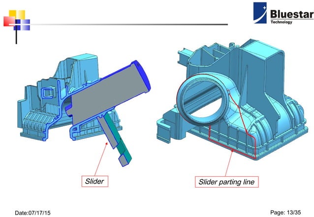 DFM (design for manufacturing) example bluestar mould - automotive mold ...