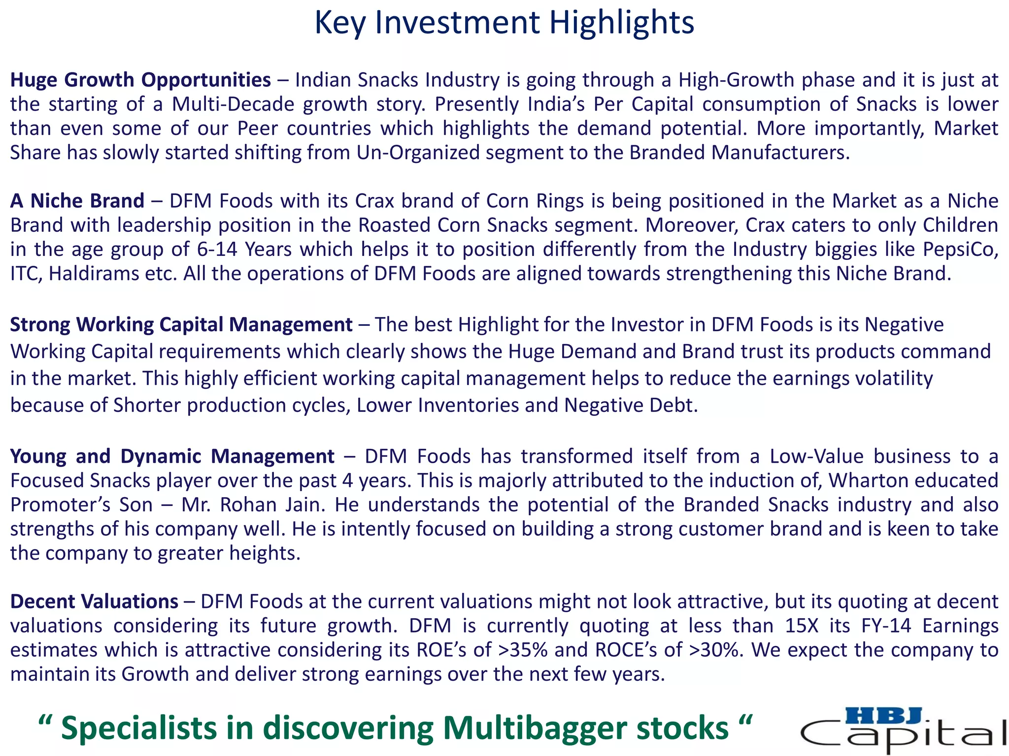 Dfm foods hbj capital | PPT