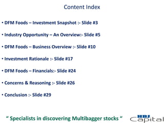 Dfm foods hbj capital | PDF