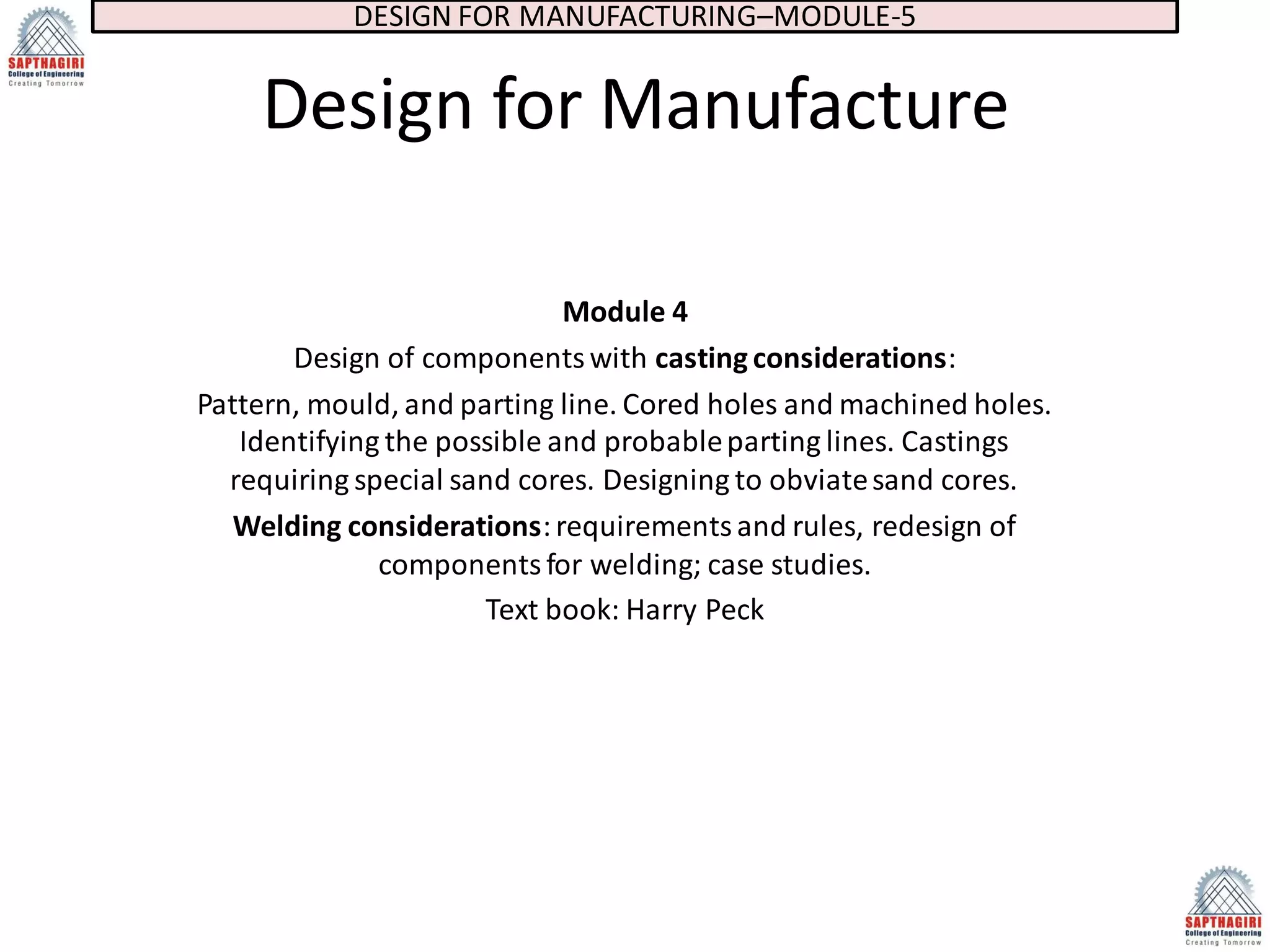 Design for Manufacturing-Module 4 | PDF