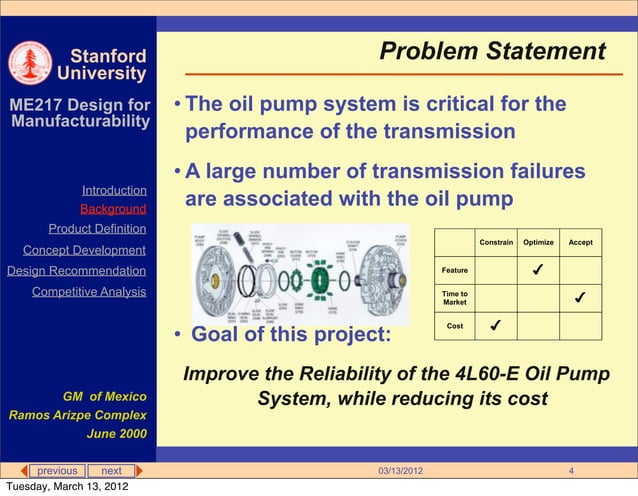DFM Oil Pump Project Stanford | PDF