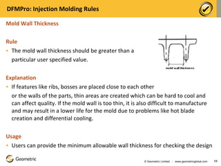 DFMPro For Injection Molding Oct09 | PPT