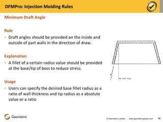 DFMPro For Injection Molding Oct09 | PPT | Technology & Computing
