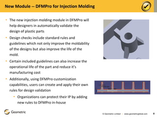 DFMPro For Injection Molding Oct09 | PPT | Technology & Computing