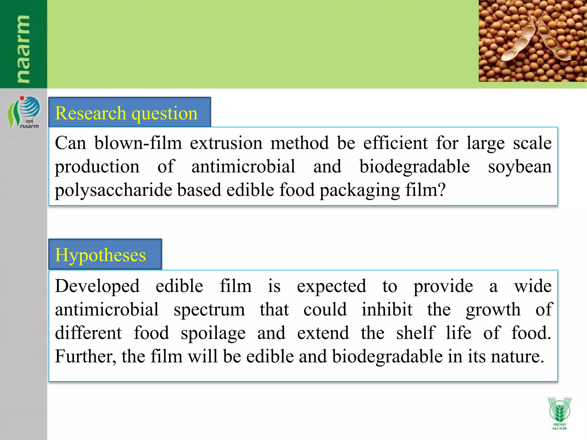 Edible Packaging from Soybean polysaccharide | PPT
