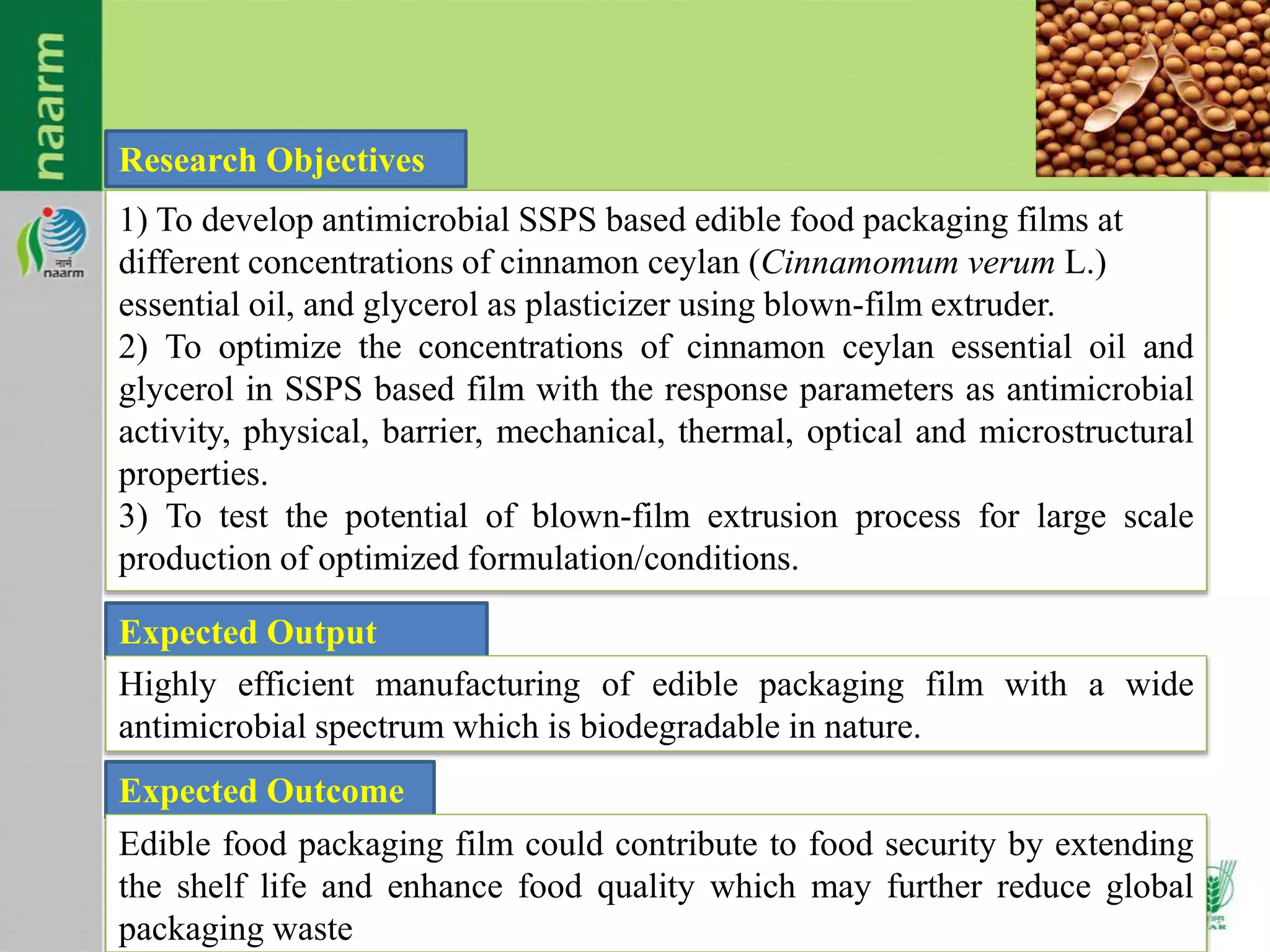 Edible Packaging from Soybean polysaccharide | PPT