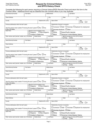 DFPS Request for Background Check | DOC