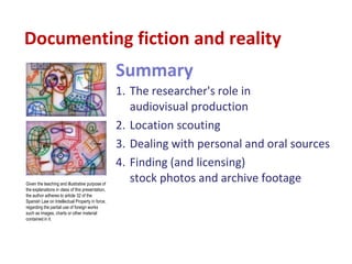 Documenting fiction and reality | PPTX