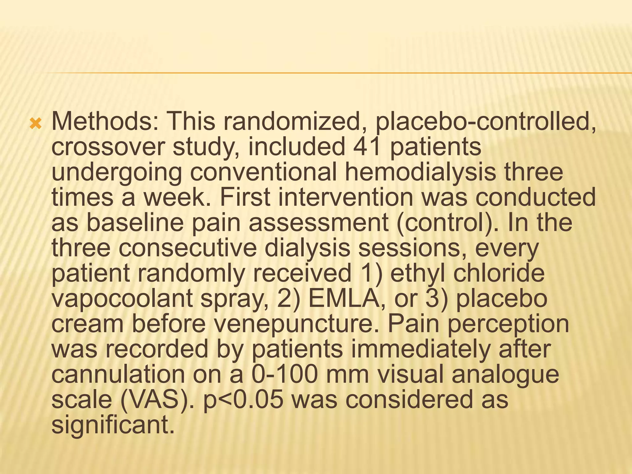 Vapocoolant spray vs. lidocaine prilocaine cream for reducing the pain ...