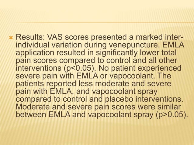Vapocoolant spray vs. lidocaine prilocaine cream for reducing the pain ...