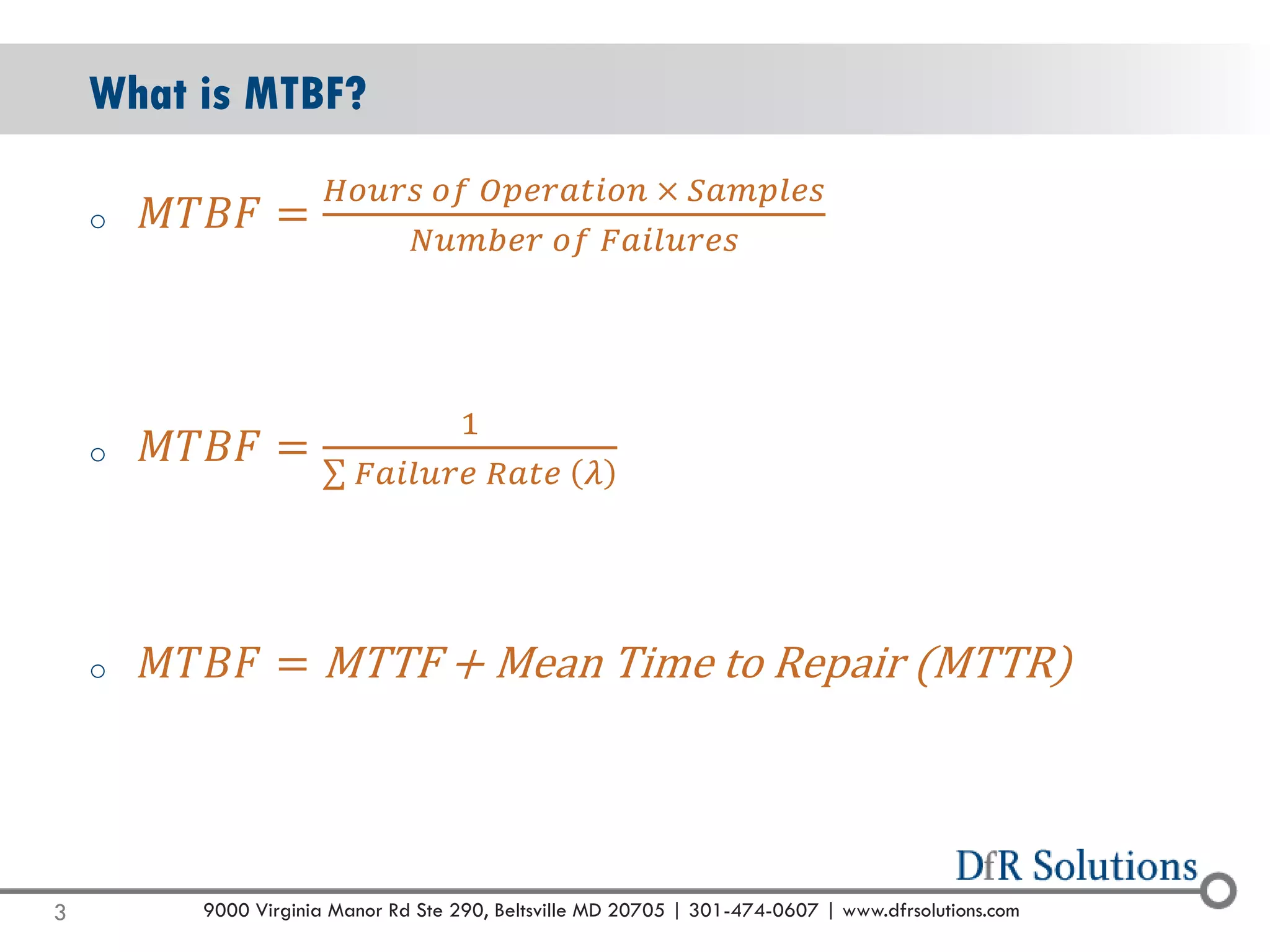 Alternatives to MTBF | PDF