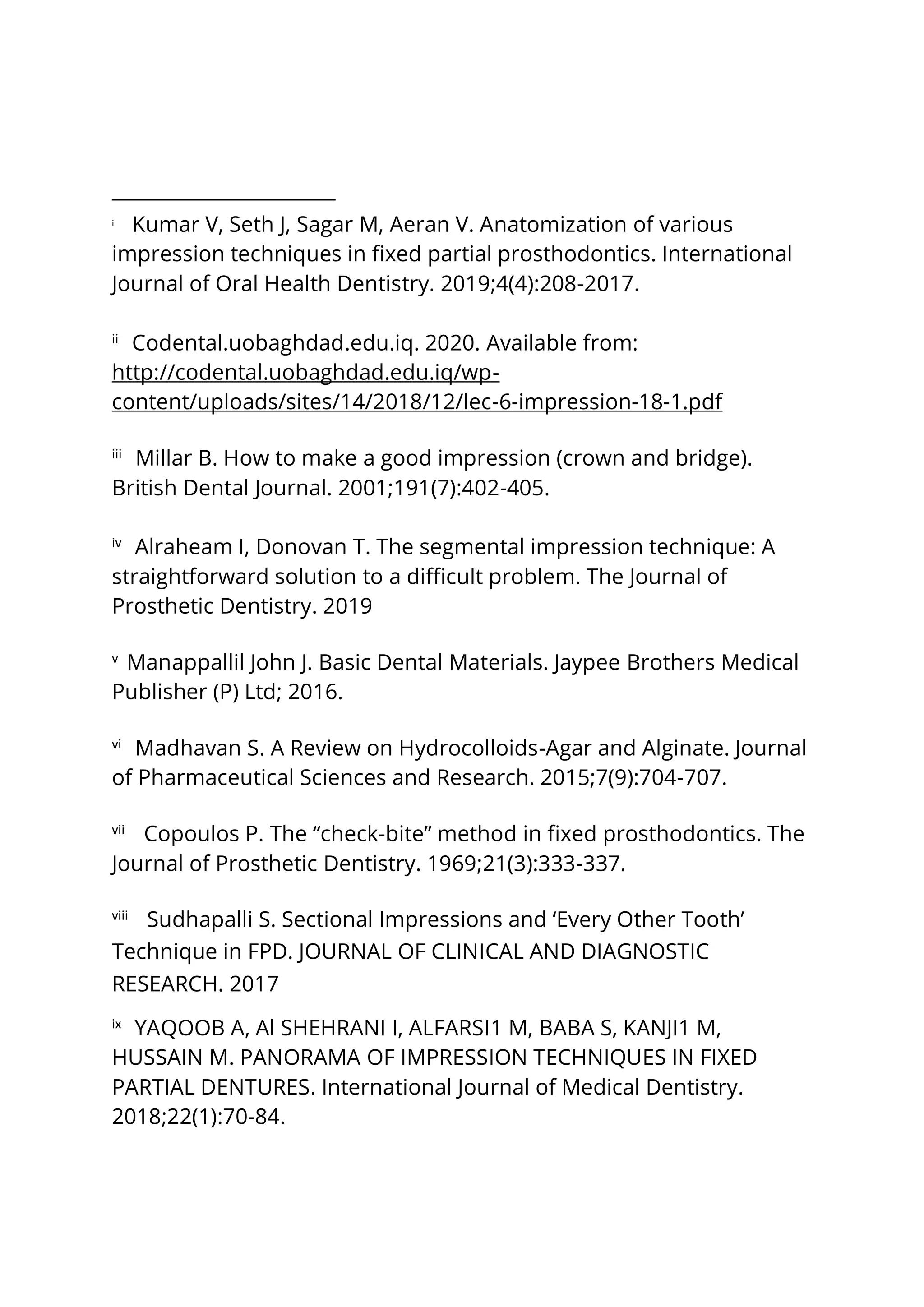 impression techniques for FPD | PDF