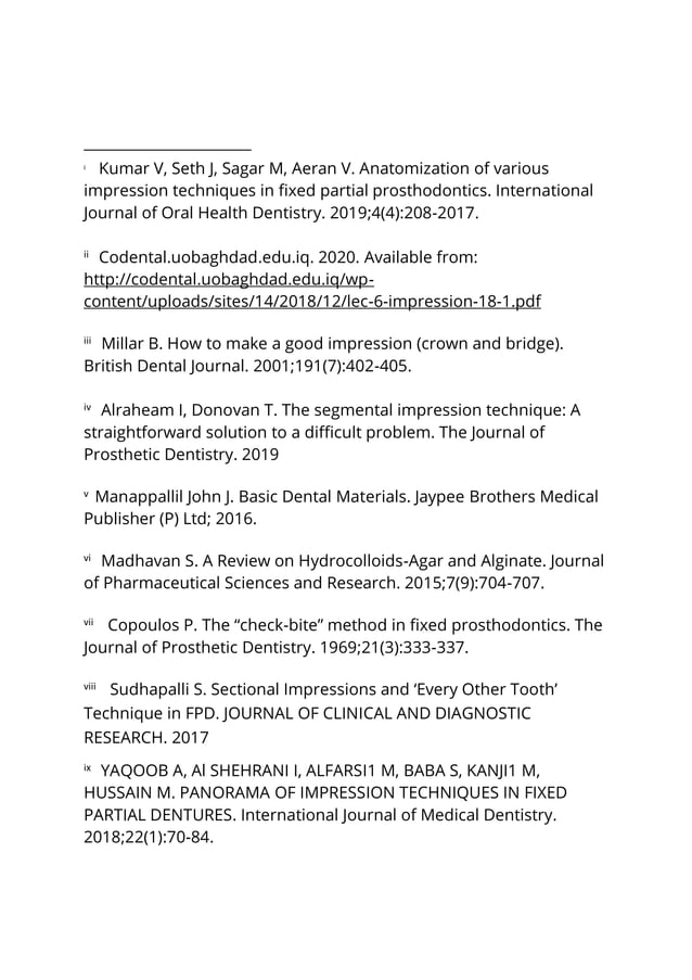 impression techniques for FPD | PDF | Oral care | Personal Care