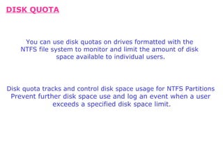 Dfs And Disk Quota | PPT